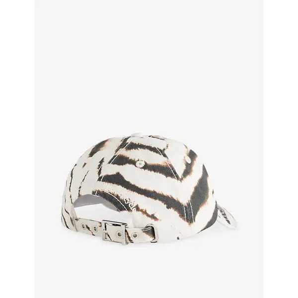 GANNI Zebra Cotton Canvas Baseball Cap