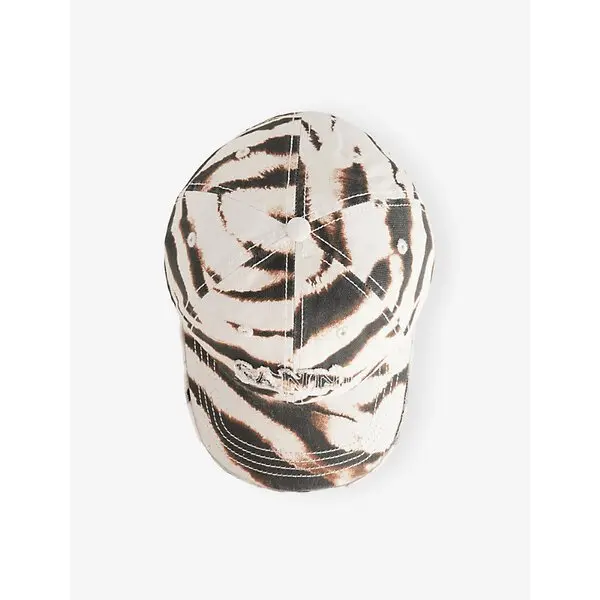 GANNI Zebra Cotton Canvas Baseball Cap