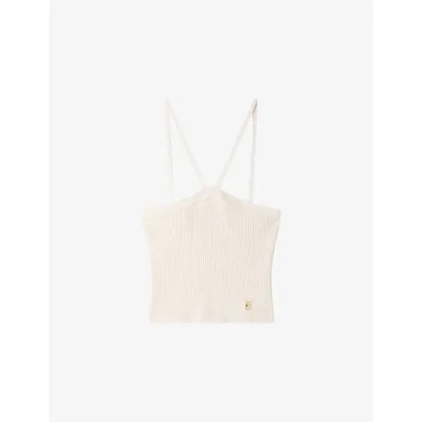 Sandro Ribbed Halter Knit Top