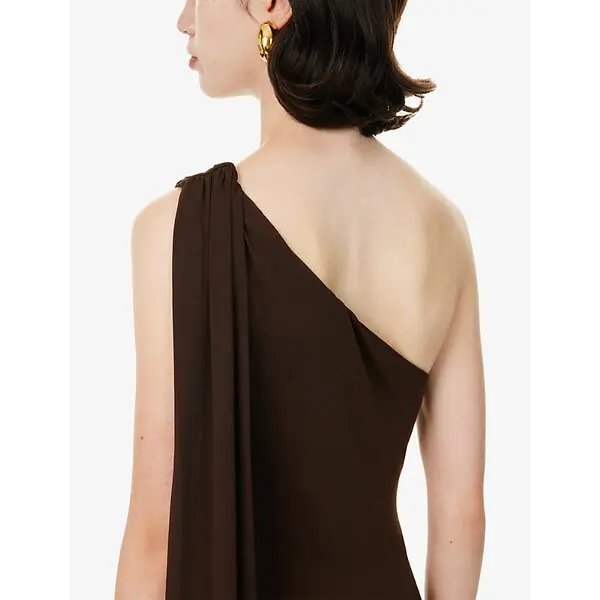 PRETTY LAVISH Celina Draped Stretch-jersey Maxi Dress