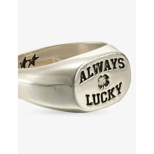 TWOJEYS Sterling-plated Brass Engraved Signet Ring