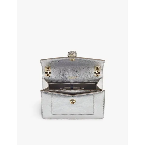 BVLGARI Serpenti Forever Day-to-night Small Leather Shoulder Bag - Silver