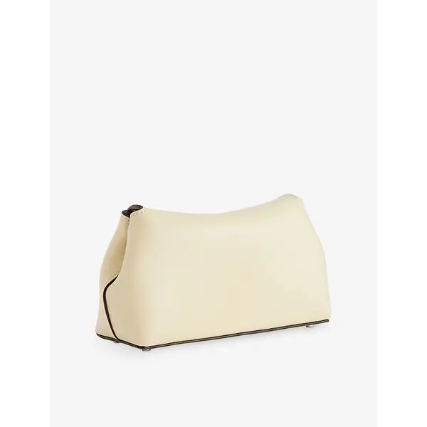 TOTEME Mini T-lock Leather Clutch Bag - Champagne