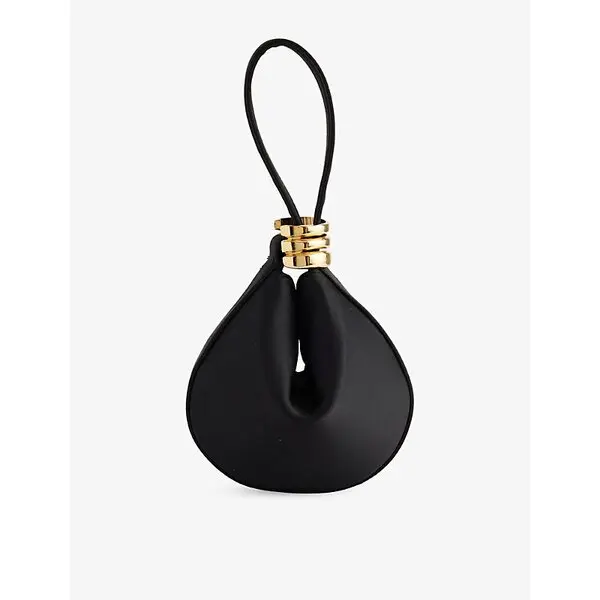 AMANU Mini Zambia Satin Pouchette Bag - Black