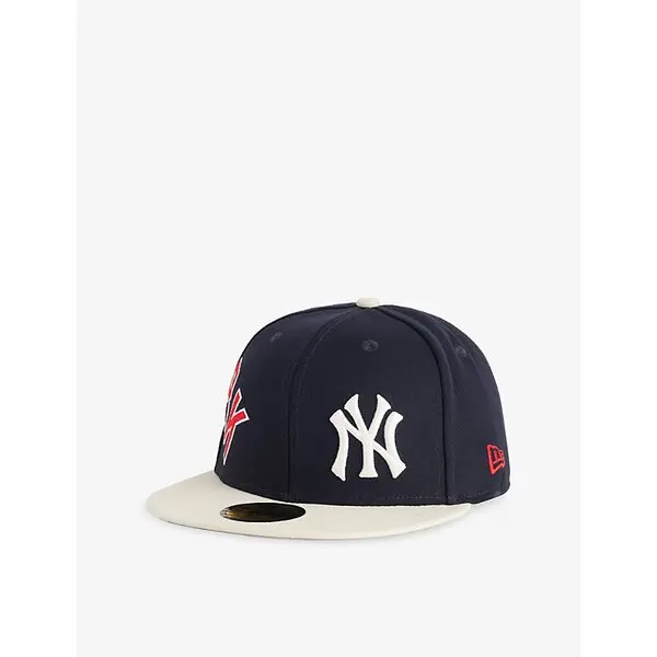 New Era 59fifty Mlb Multi-logo New York Yankees Woven Baseball Cap - Navy