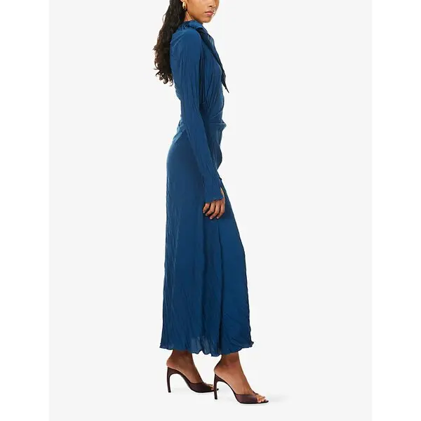 Victoria Beckham Plissé Woven Midi Dress