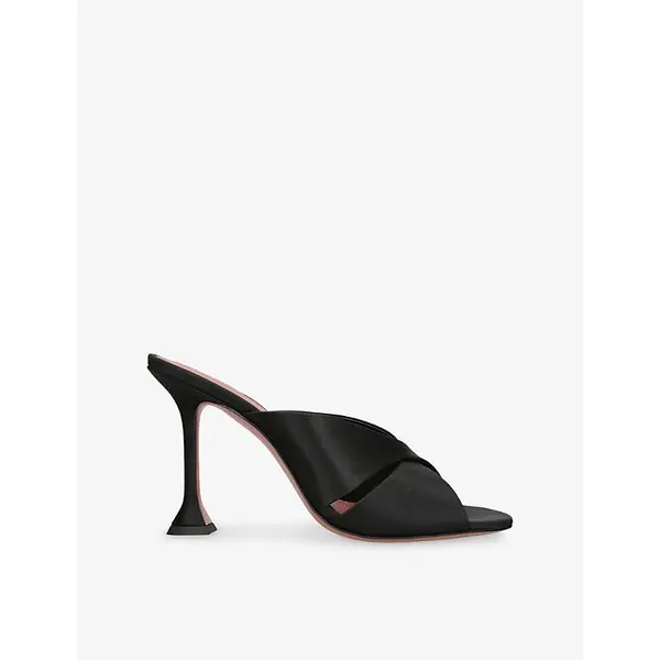 Amina Muaddi Salma 95 Satin Heeled Mules