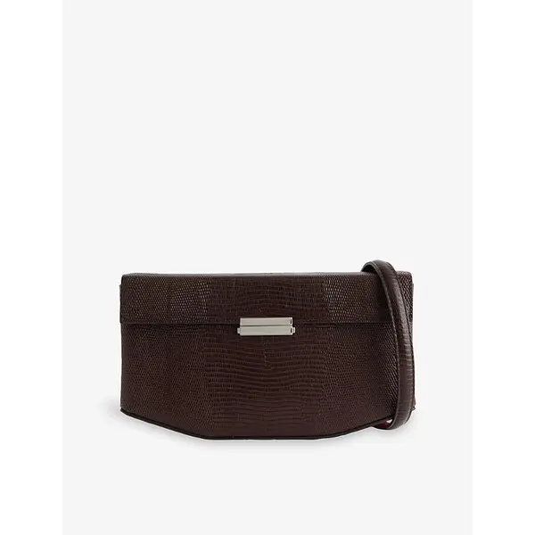 TOTEME Clip Lizard Leather Shoulder Bag - Brown