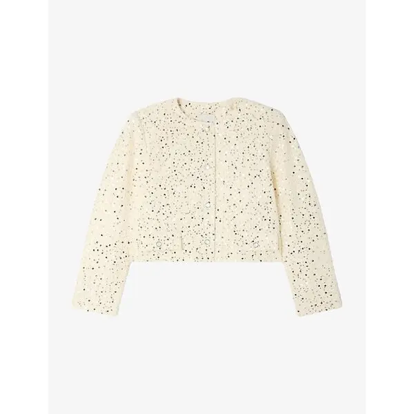 Sandro Cropped Sequin Jacket