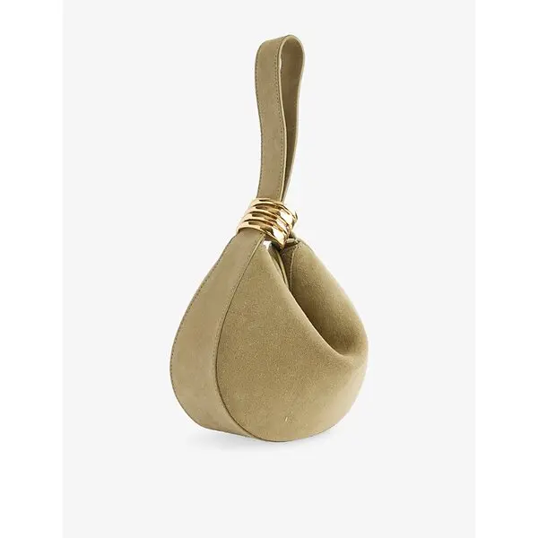 AMANU Mini Zambia Leather Pouchette Bag - Olive