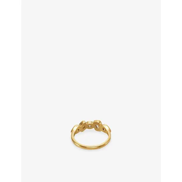 INDIGO LUNE 18ct Plated Stainless Steel Ring With Cubic Zirconia