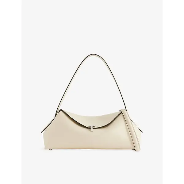 TOTEME T-lock Leather Shoulder Bag - Milk