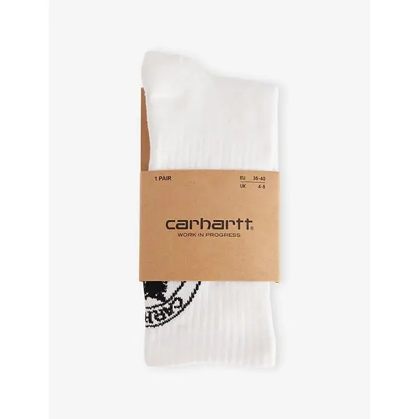 Carhartt Work In Progress Hugging Cats Knitted Socks - White