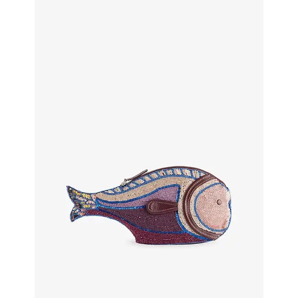 Staud Pesce Beaded Clutch Bag - Ultraviolet