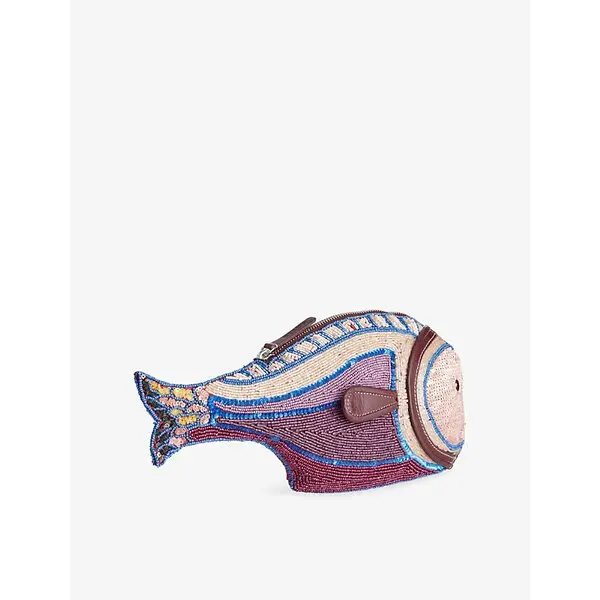 Staud Pesce Beaded Clutch Bag - Ultraviolet