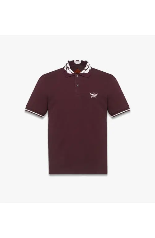 Mcm Laurel Logo Piqué Polo In Organic Cotton - Winetasting