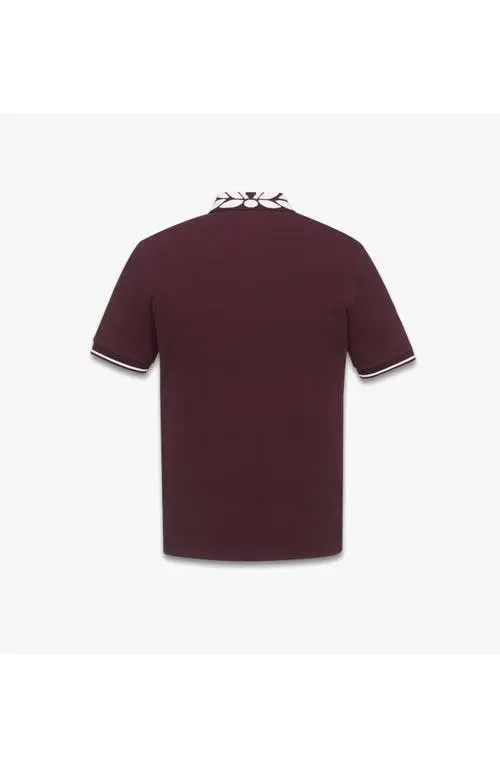 Mcm Laurel Logo Piqué Polo In Organic Cotton - Winetasting