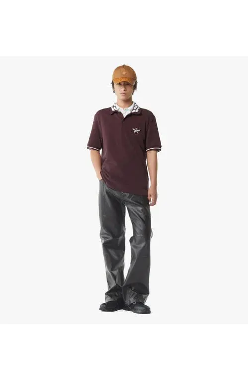 Mcm Laurel Logo Piqué Polo In Organic Cotton - Winetasting