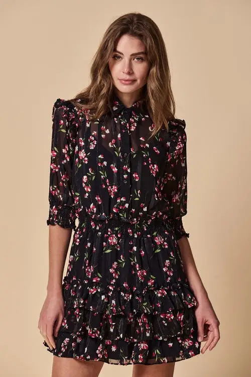 The Shirt By Rochelle Behrens Ruffled Tiered Mini Dress
