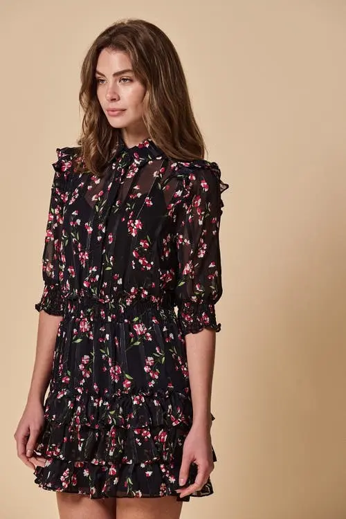 The Shirt By Rochelle Behrens Ruffled Tiered Mini Dress