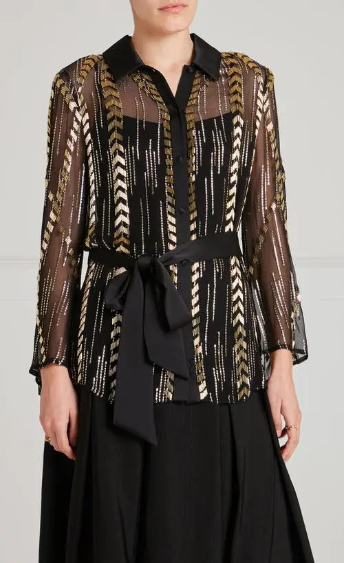 TEMPERLEY LONDON Viola Shirt - Black