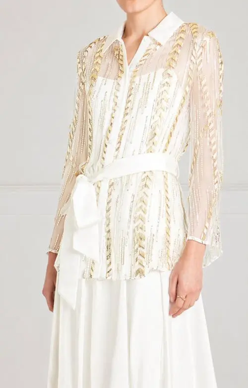 TEMPERLEY LONDON Viola Shirt - Ivory
