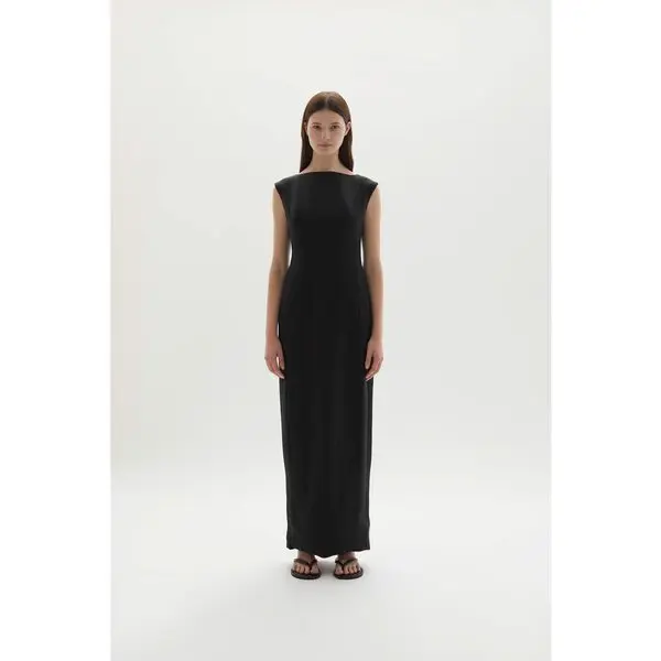 JOAEN Kelli Maxi Dress In Australian Merino - Black