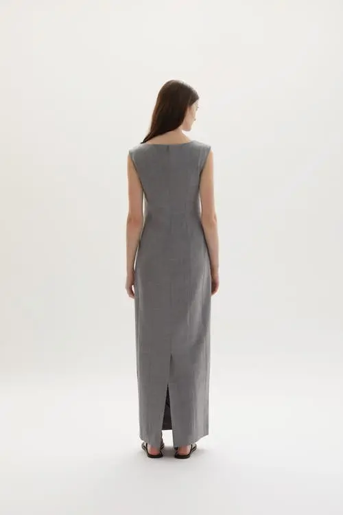 JOAEN Kelli Maxi Dress In Australian Merino - Grey