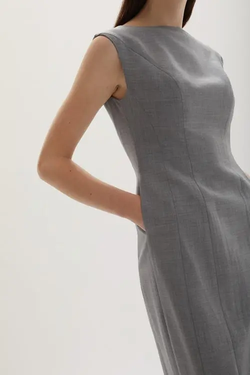 JOAEN Kelli Maxi Dress In Australian Merino - Grey