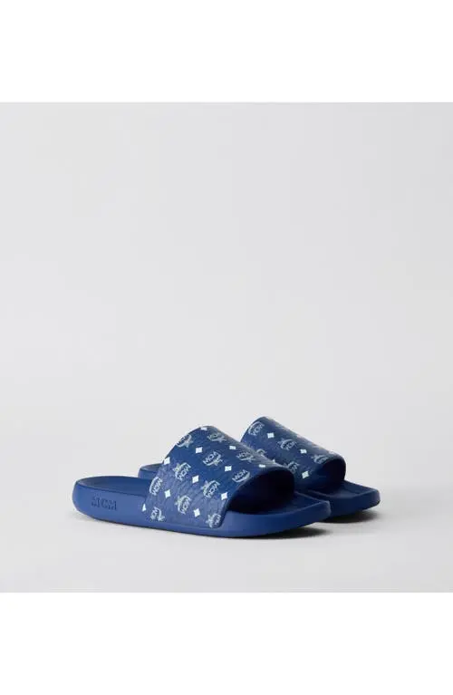 Mcm Visetos Monogram Rubber Slides - Limoges