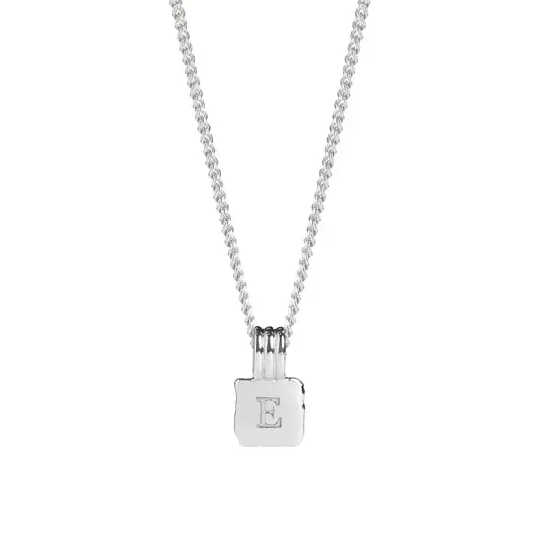 MURU Mini Initial Square Charm Necklace