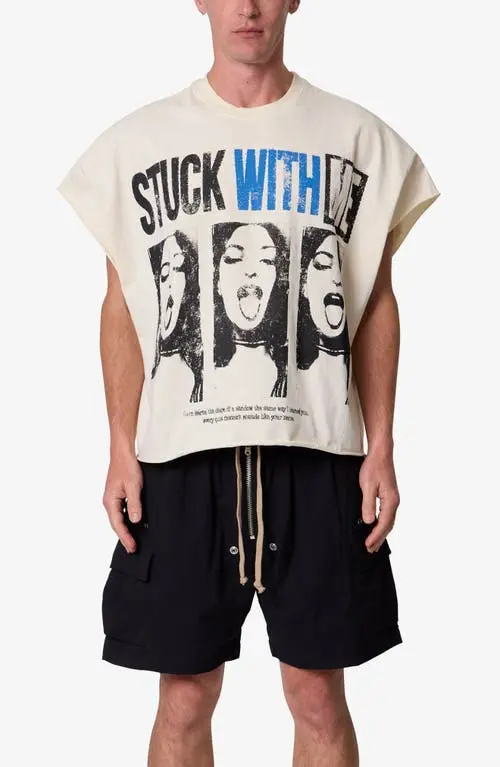 Mnml Stuck With Me Distressed Graphic Cutoff T-shirt