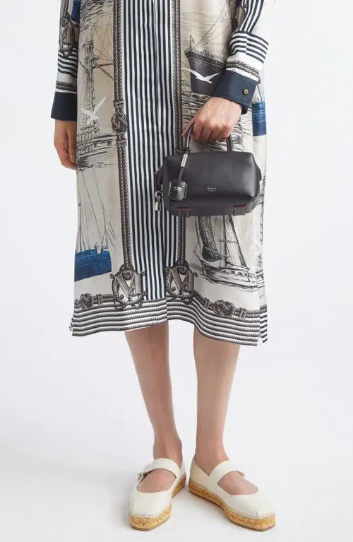 Max Mara Small Boston Leather Top Handle Bag