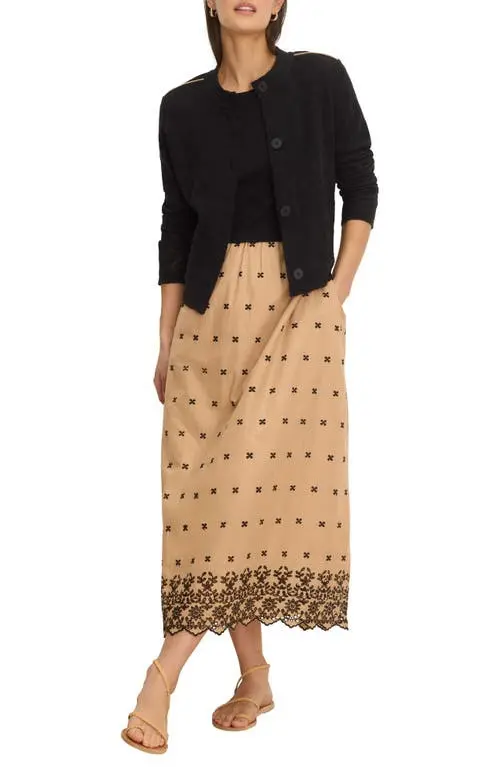 NIC+ZOE Embroidered Cotton Blend Dress