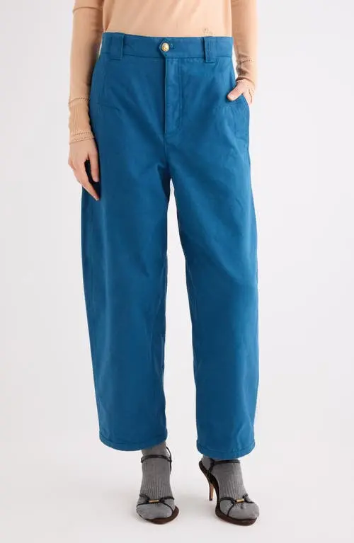 Chloé Oragnic Cotton Canvas Crop Pants - Opal Blue