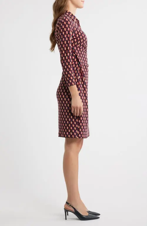Anne Klein Geo Print Knit Wrap Dress