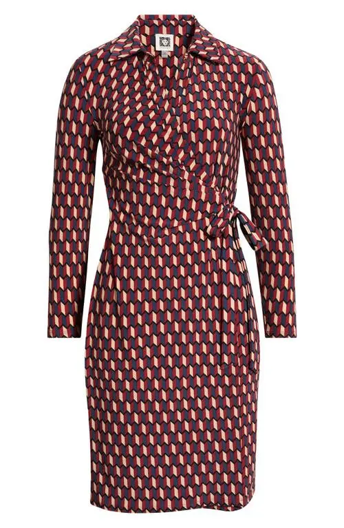 Anne Klein Geo Print Knit Wrap Dress