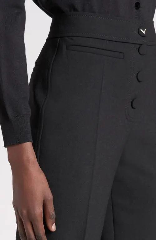 Valentino Garavani High-waist Wool Stretch Crepe Straight-leg Pants