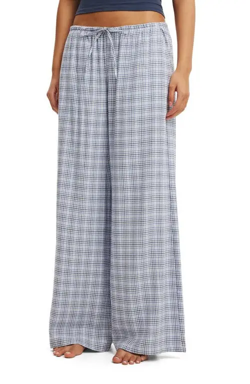 Cotton:on Cloud Soft Wide Leg Flannel Pant - Isla Micro Check Daydream