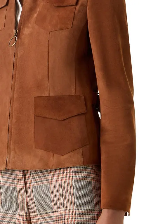 Akris Goatskin Suede Shirt Jacket
