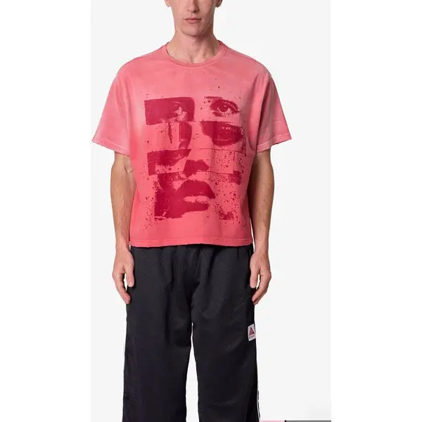 Mnml Face Distressed Graphic T-shirt