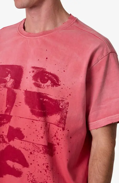 Mnml Face Distressed Graphic T-shirt
