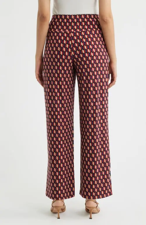 Anne Klein Geo Print Wide Leg Pants