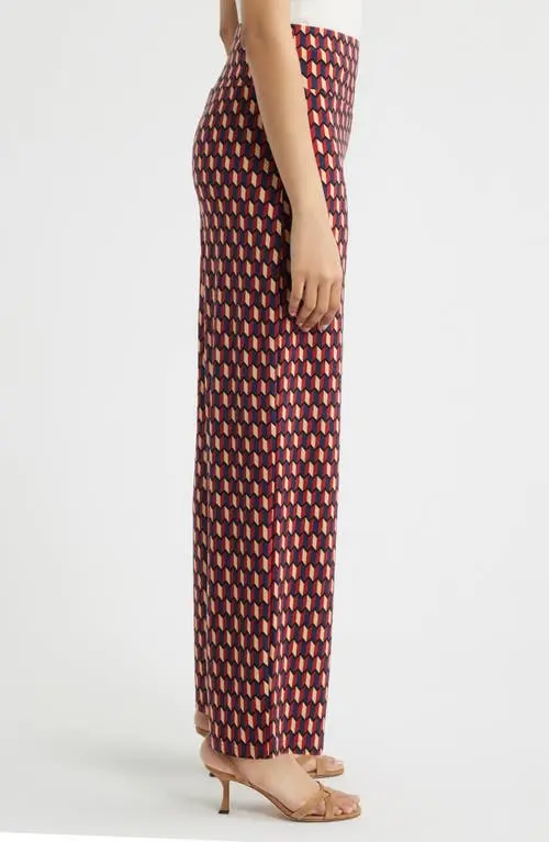 Anne Klein Geo Print Wide Leg Pants