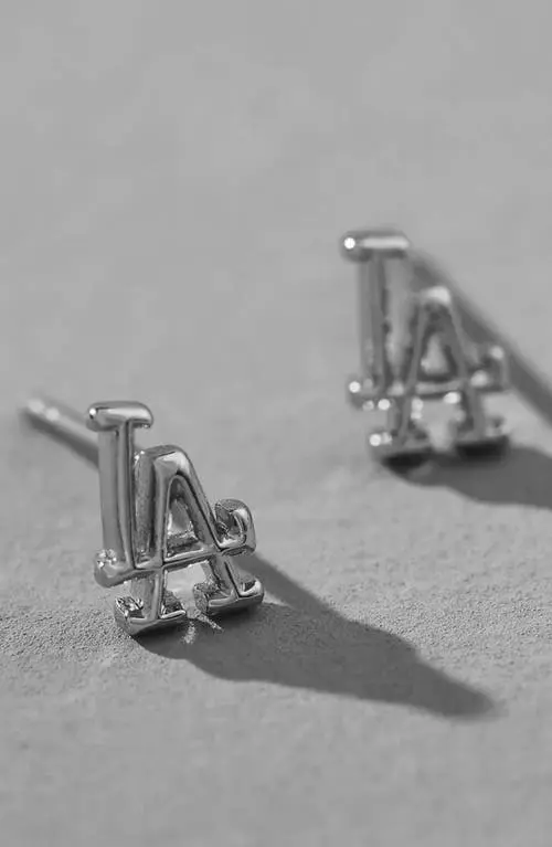 LUV AJ Los Angeles Dodgers Logo Stud Earrings