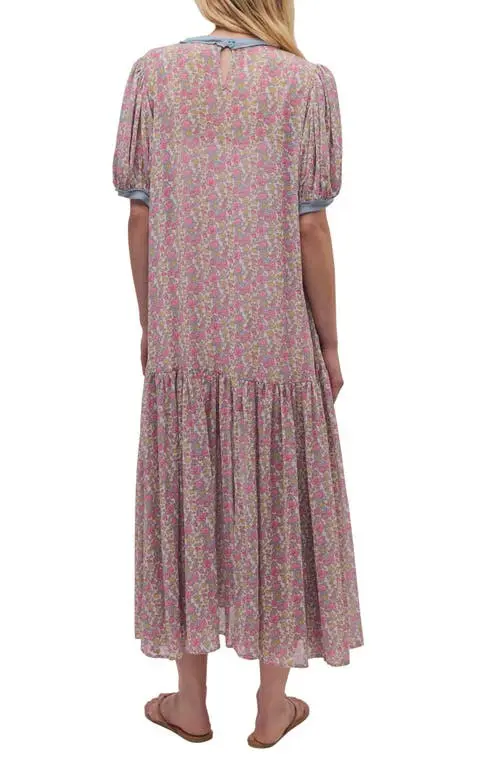 Free People Courtside Crush Floral Maxi Dress - Blush Combo