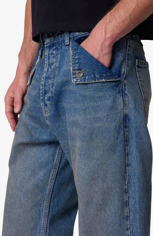 Mnml Mule Pocket Kick Flare Jeans - Washed Blue
