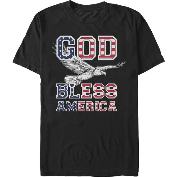 LOST GODS God Bless America Short Sleeve Graphic T-shirt - Black