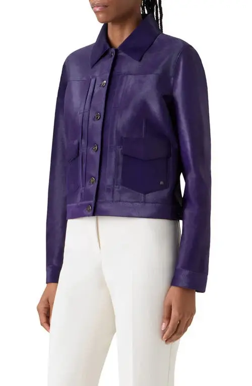 Akris Hilbert Suede Trucker Jacket