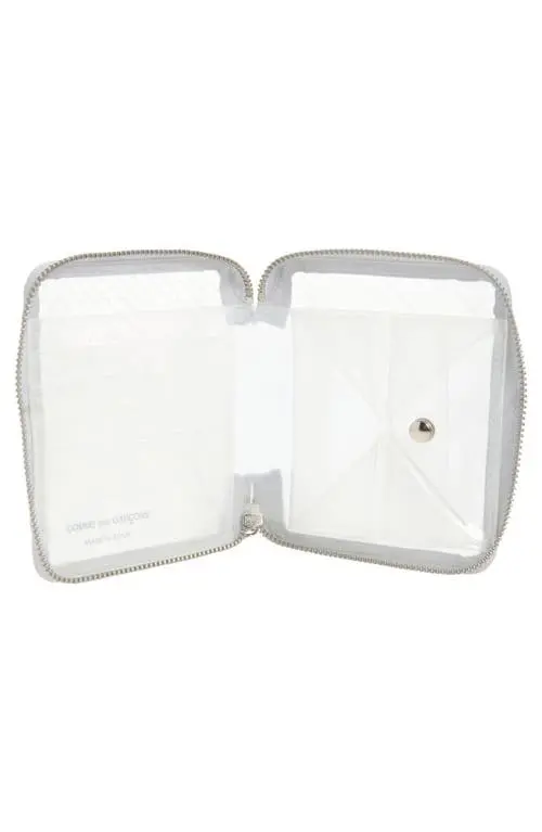 Comme Des Garçons Clear Snakeskin Embossed Rectangular Zip Around Wallet - Transparent